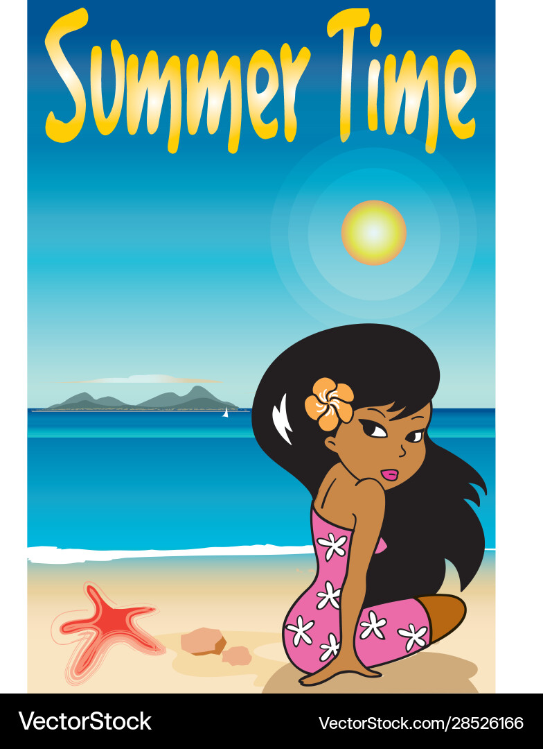 Island girl Royalty Free Vector Image - VectorStock