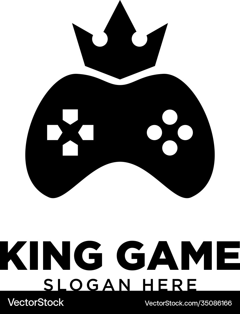 King game logo design Royalty Free Vector Image King game logo design Royalty Free Vector Image