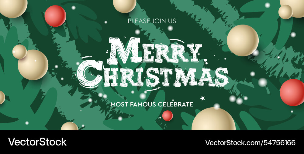 Merry christmas web banner modern xmas design Vector Image