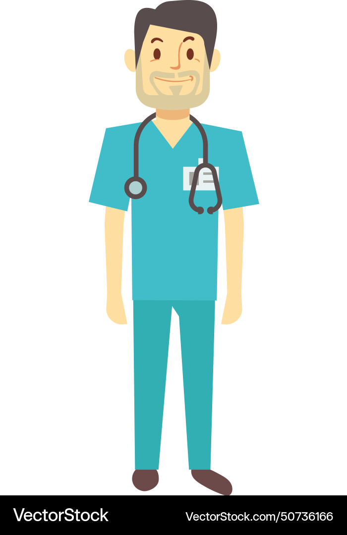 Paramedic cartoon character friendly doctor Vector Image