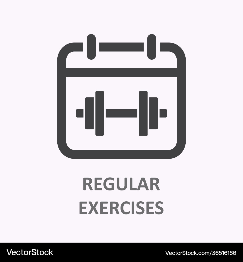 Regular exercise icon on white background Vector Image