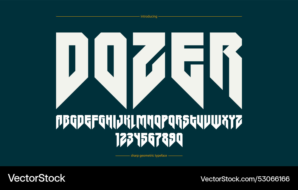 Sharp and bold gothic font for logo creation Vector Image