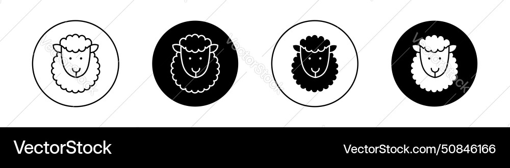 Sheep icon set sheep animal face symbol Royalty Free Vector