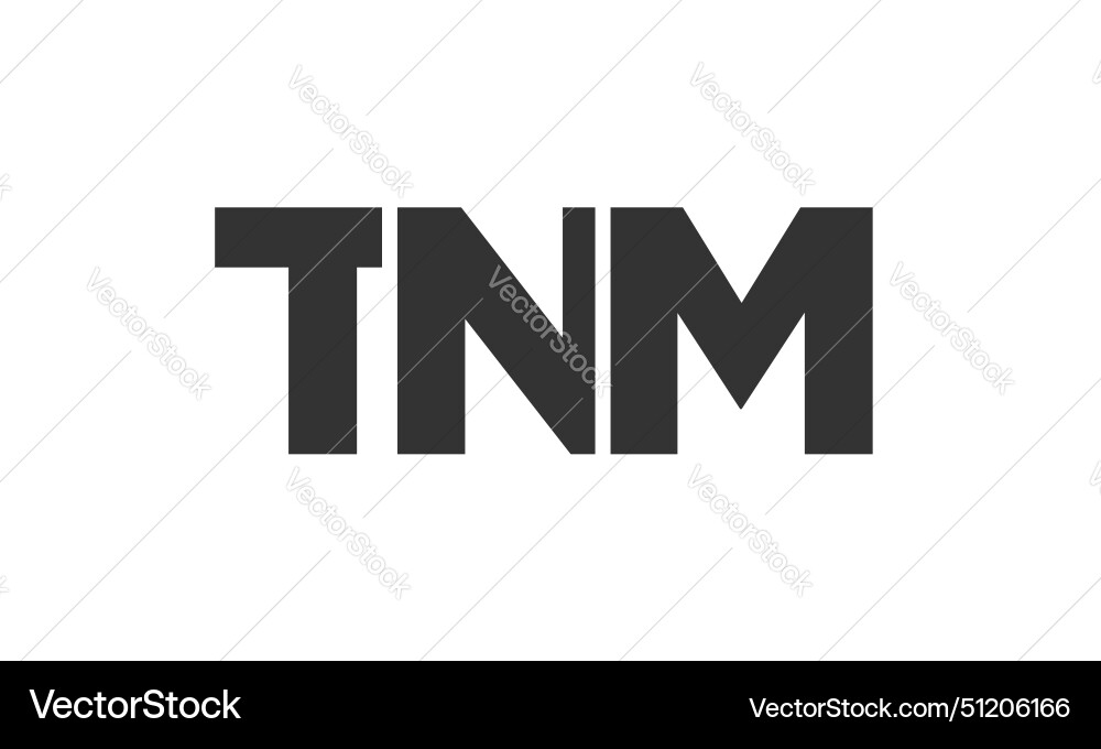 Tnm logo design template with strong and modern Vector Image