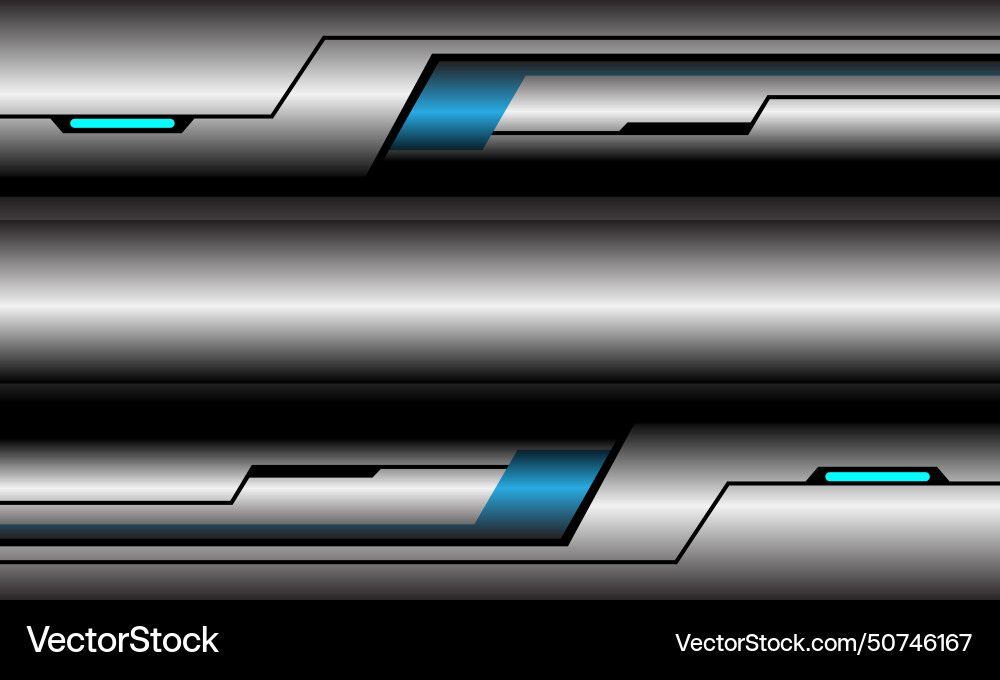 Abstract silver blue metal cyber futuristic Vector Image