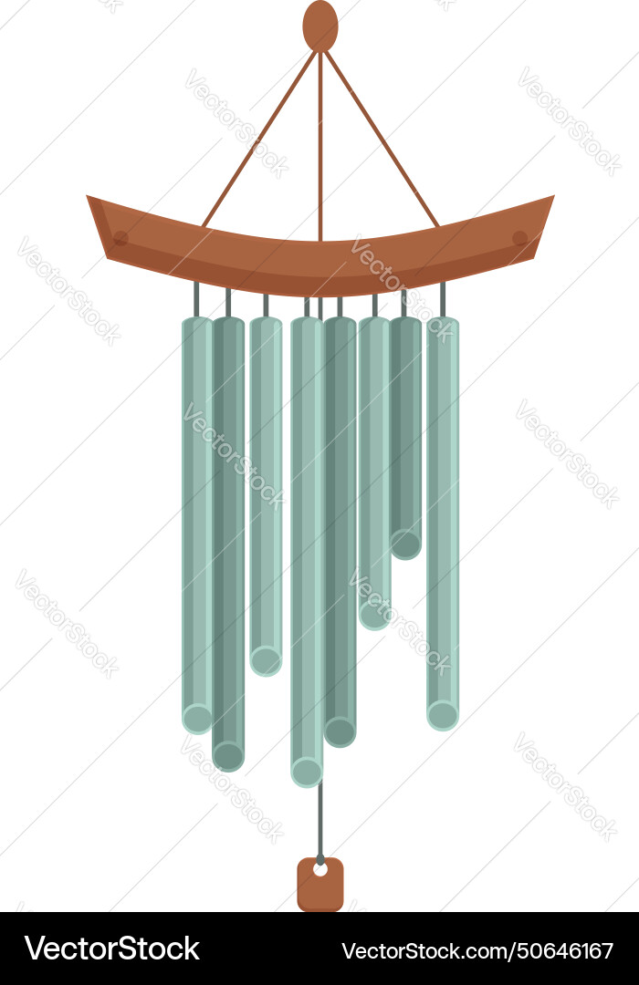 Bell wind chime icon cartoon asian hang Royalty Free Vector