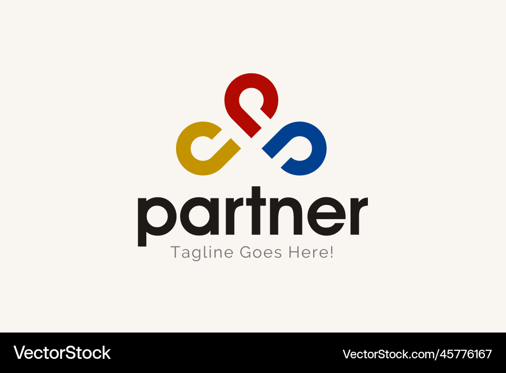 Colorful letter p team teamwork group unity logo Vector Image