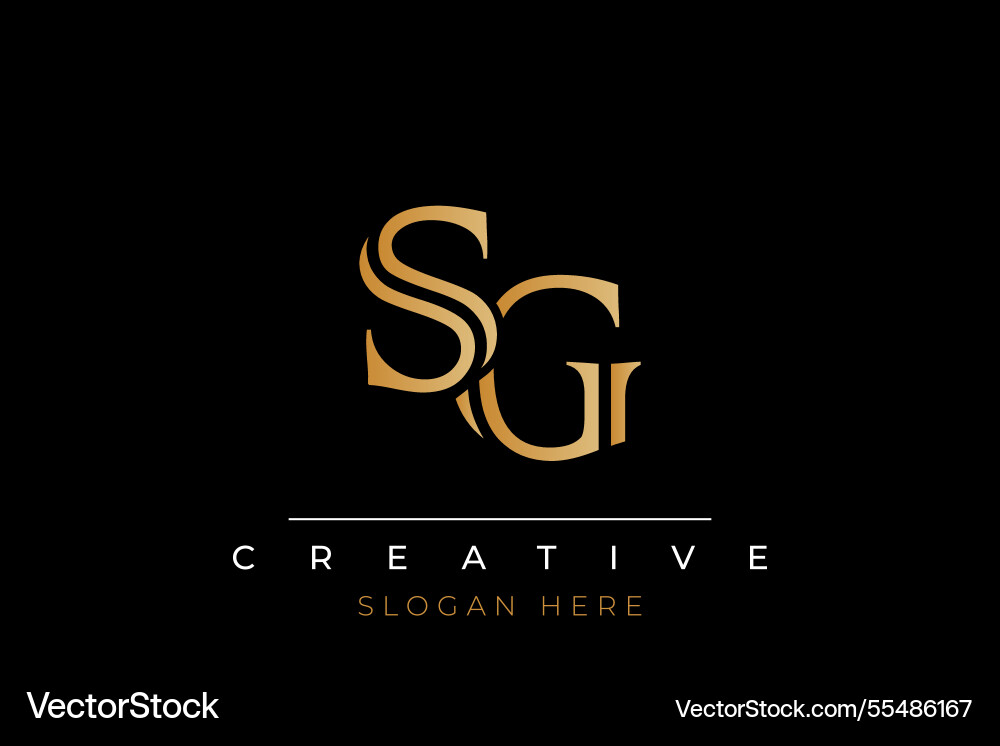 Creative sg luxury logo Royalty Free Vector Image