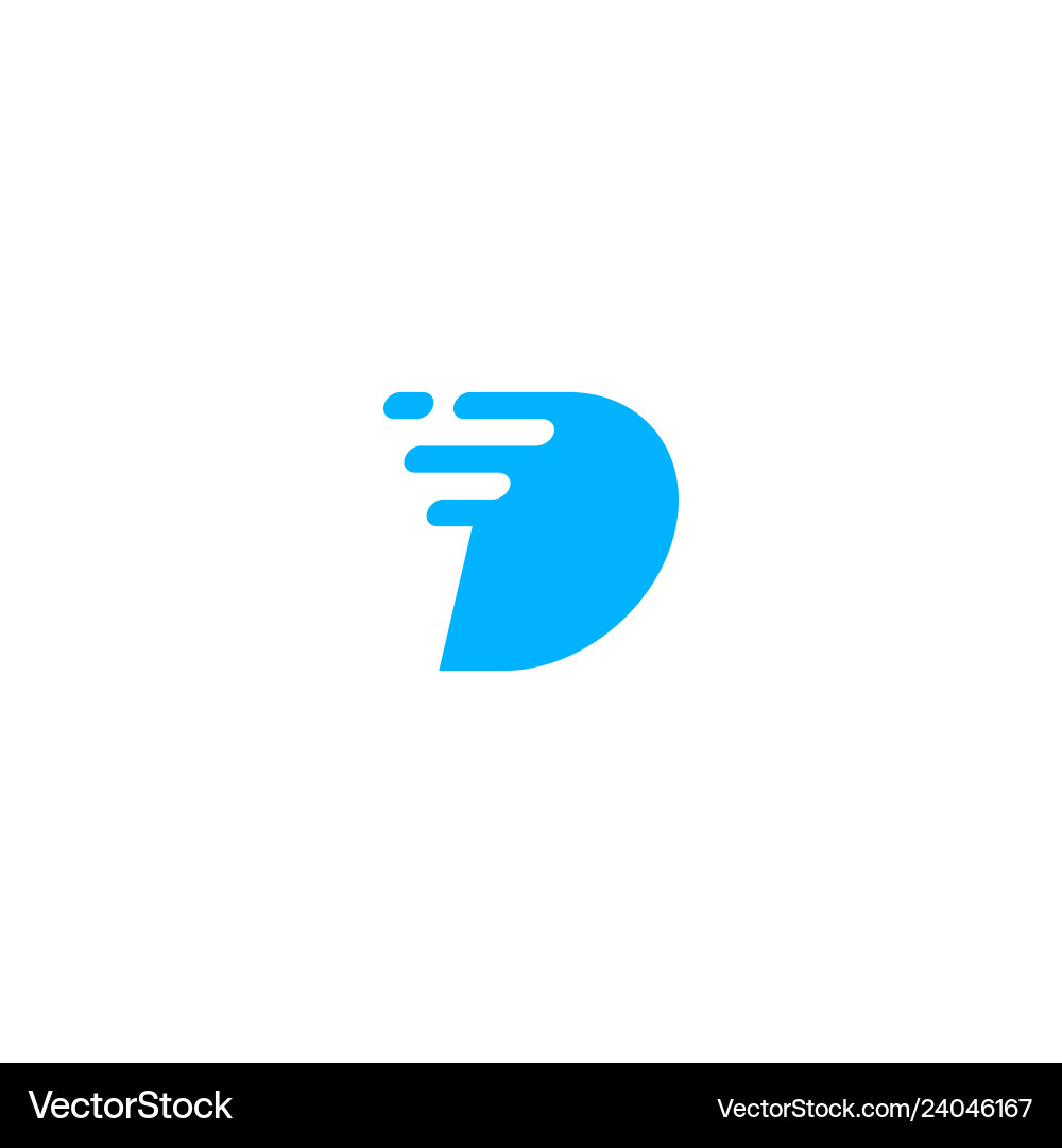 Digital D Dash Logo Icon Royalty Free Vector Image