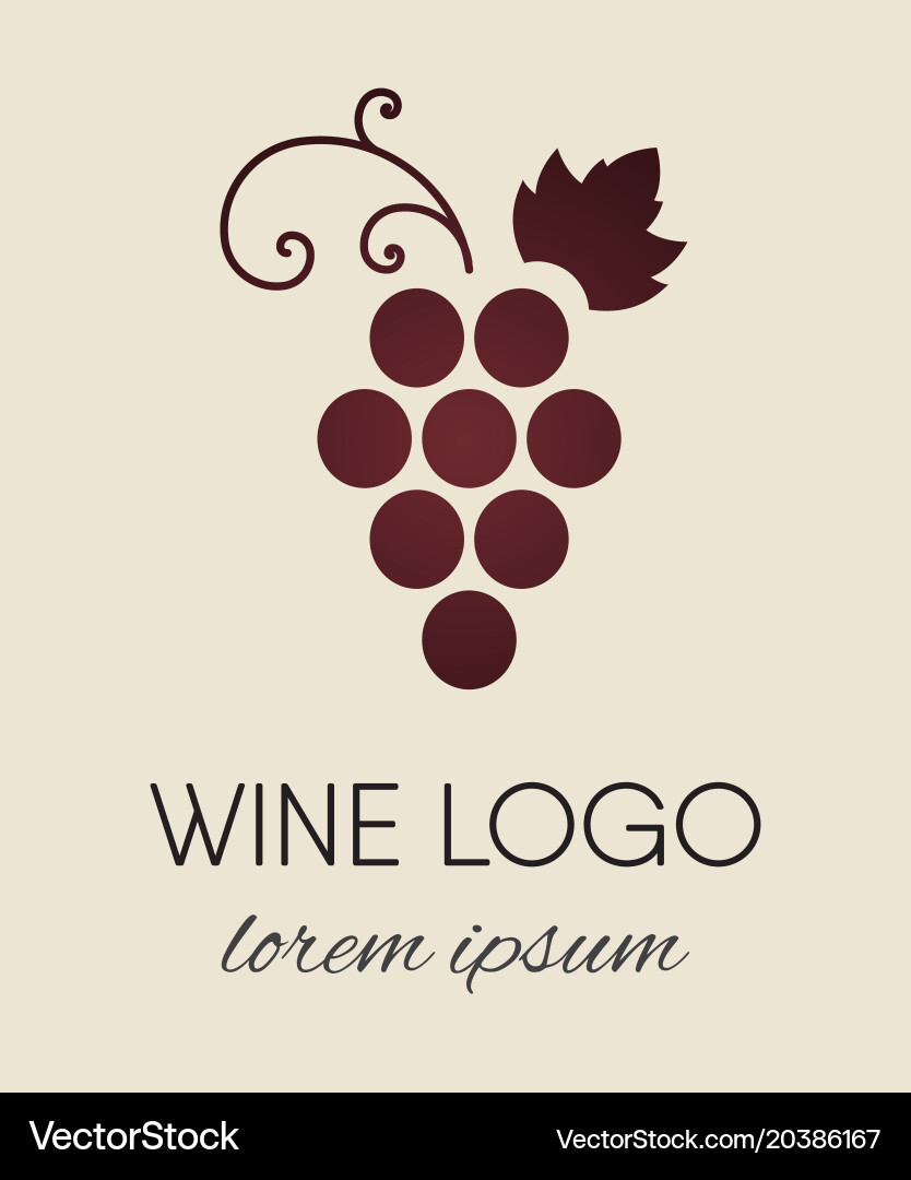 Grapes logo design element Royalty Free Vector Image