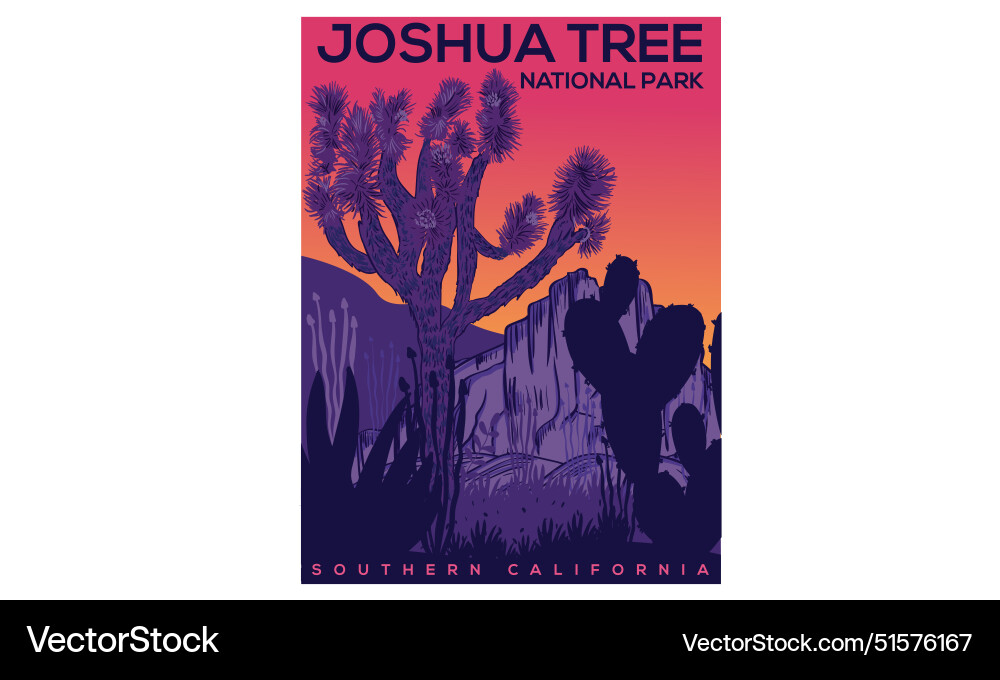 Joshua tree graphic print design Royalty Free Vector Image