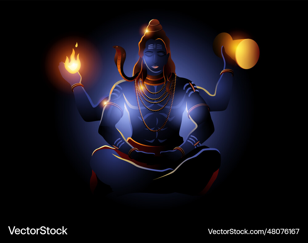 Lord shiva of hindu god Royalty Free Vector Image