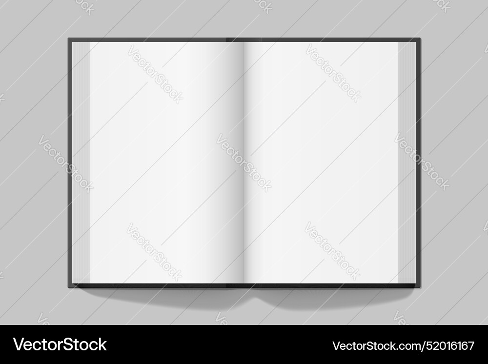 Mockup of hardcover vertical book spread Vector Image