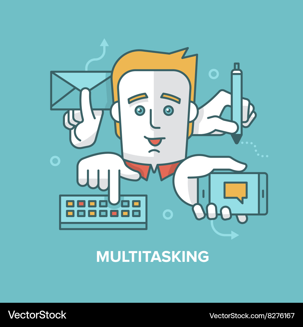 Multitasking Royalty Free Vector Image - VectorStock