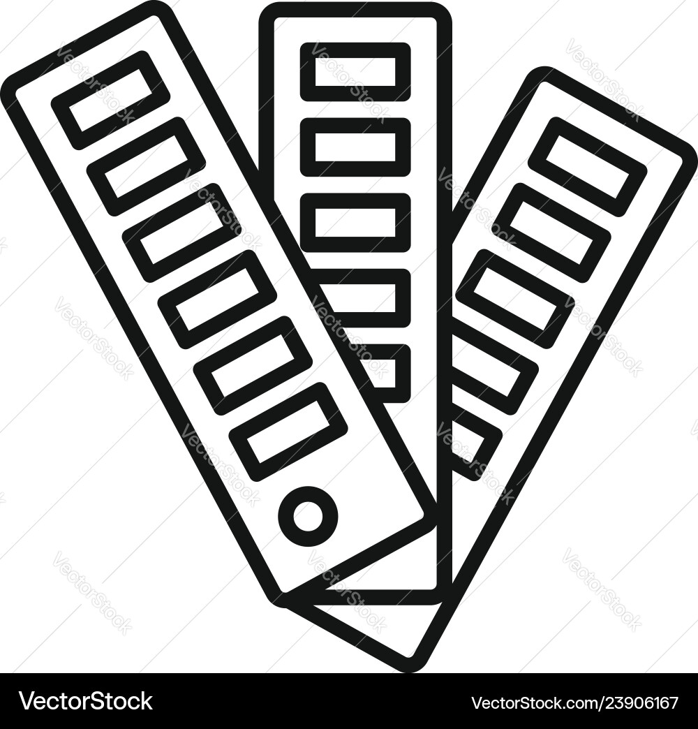 Paper pantone color chart icon outline style Vector Image
