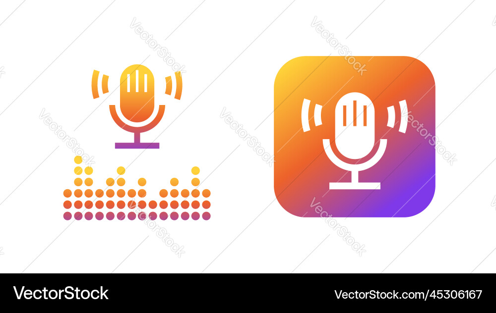 Podcast app icon or radio microphone modern Vector Image