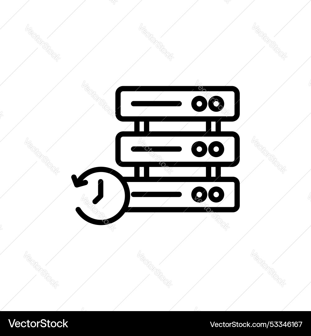 Real time data line icon isolated on white Vector Image