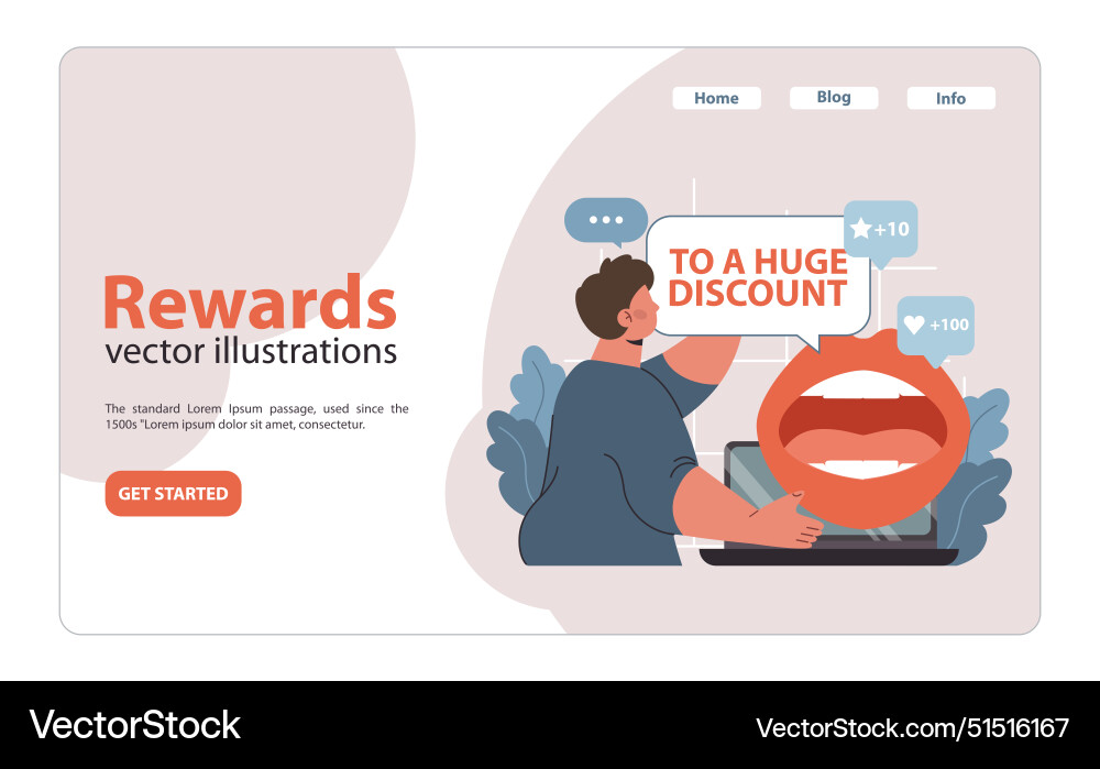 Rewards program concept flat Royalty Free Vector Image