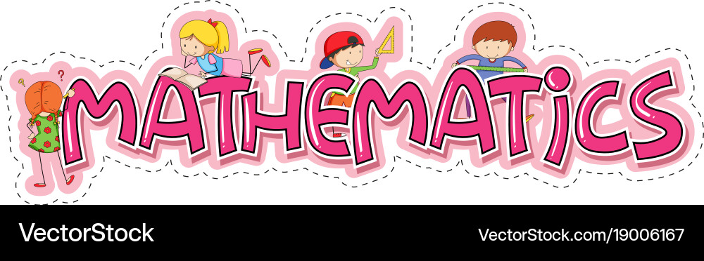 Word design for school subject mathematics Vector Image