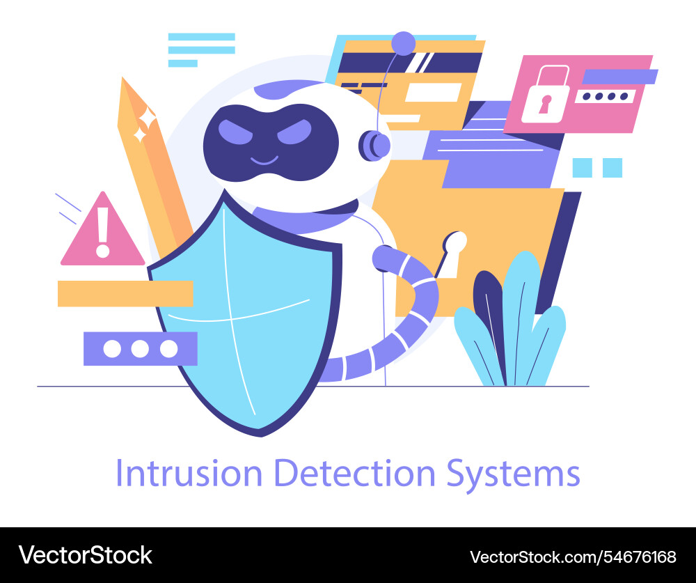 Ai cybersecurity flat Royalty Free Vector Image