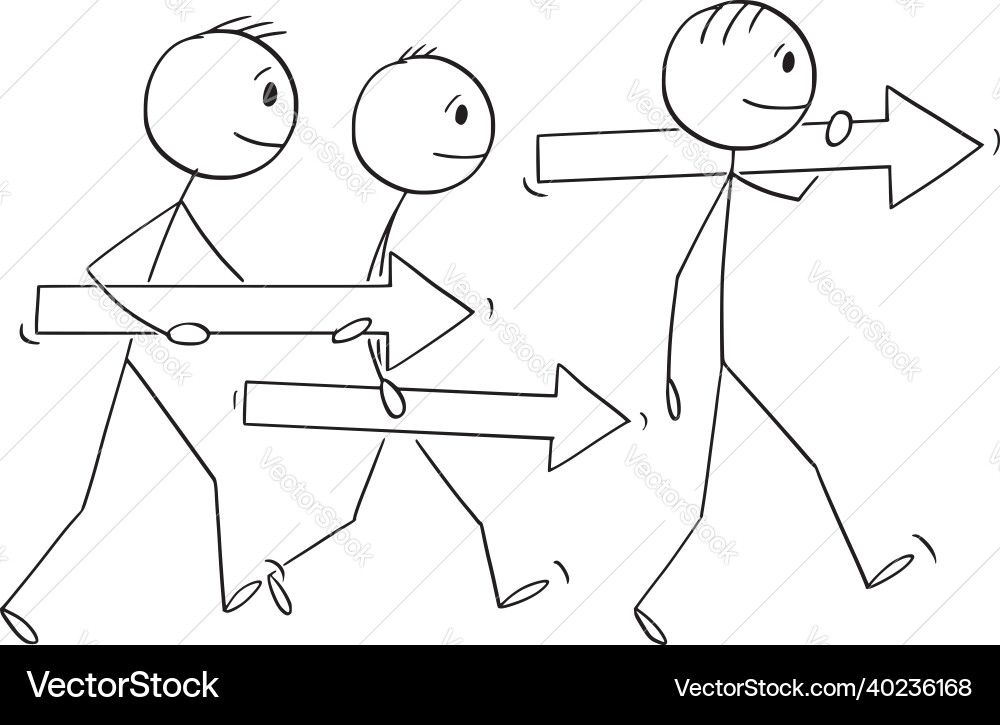 Businessmen Following Direction Royalty Free Vector Image