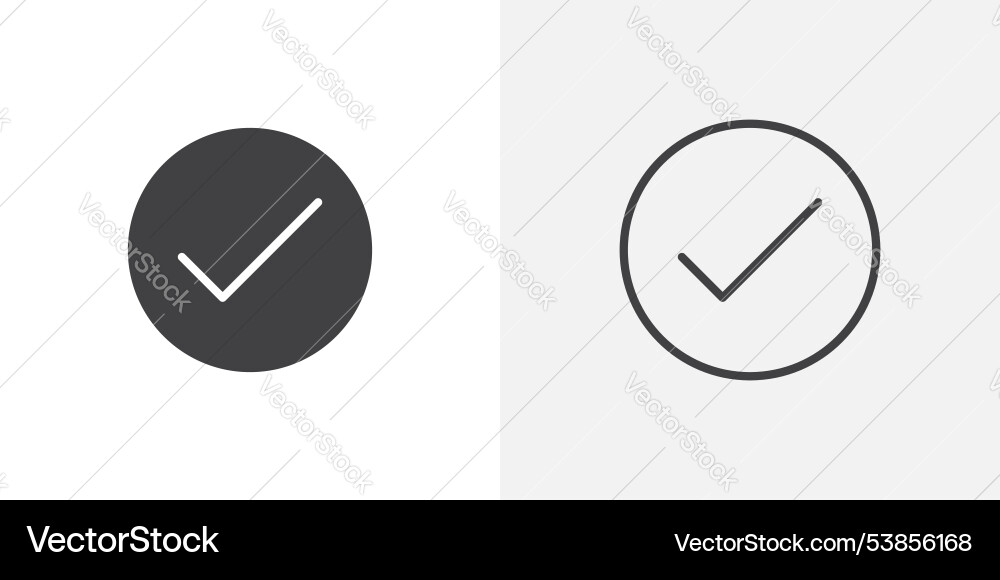 Check mark icon set Royalty Free Vector Image - VectorStock