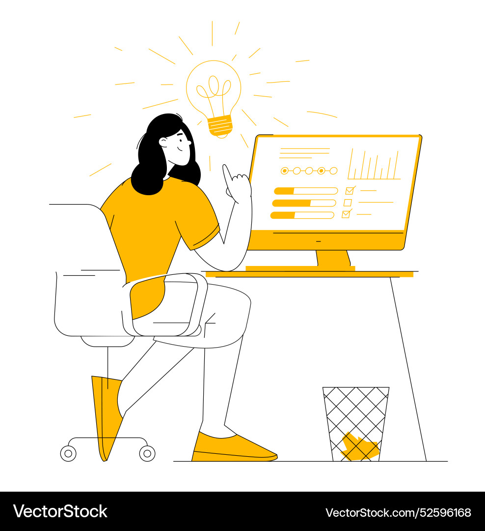 Concept of finding brilliant ideas Royalty Free Vector Image