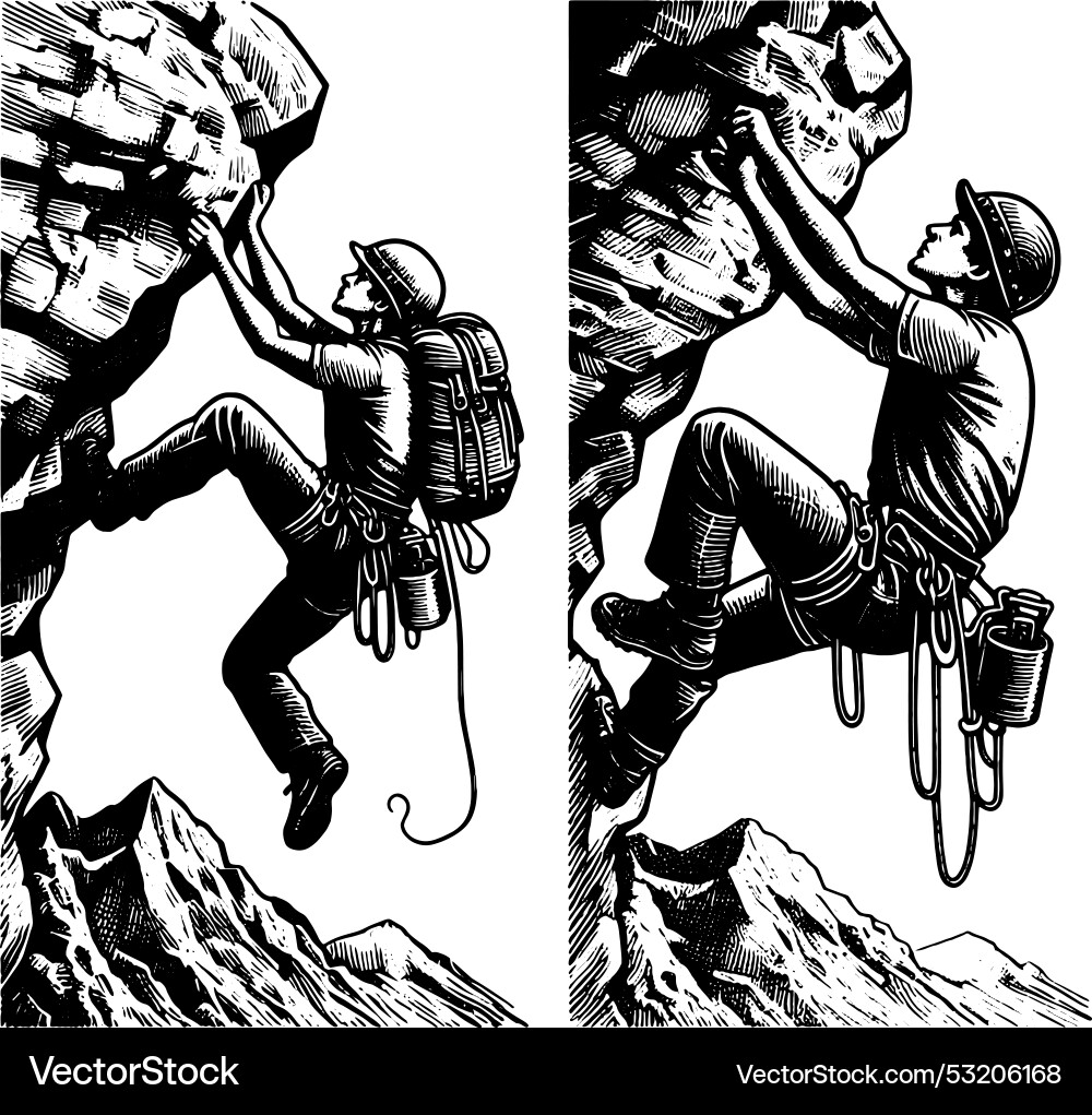 Detailed of a rock climber Royalty Free Vector Image
