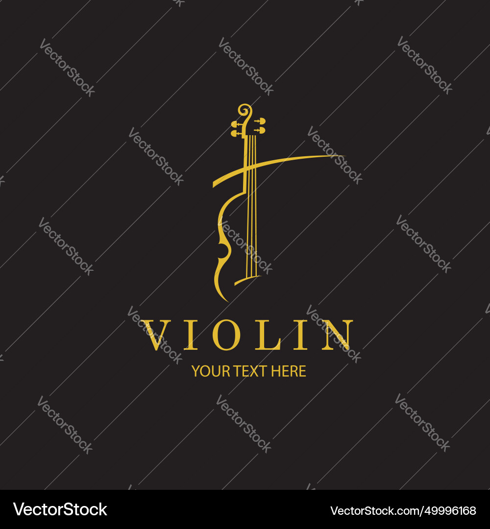 Gold violin icon Royalty Free Vector Image - VectorStock