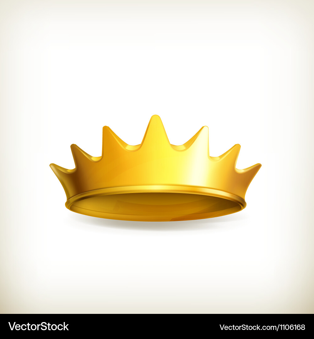Golden crown Royalty Free Vector Image - VectorStock
