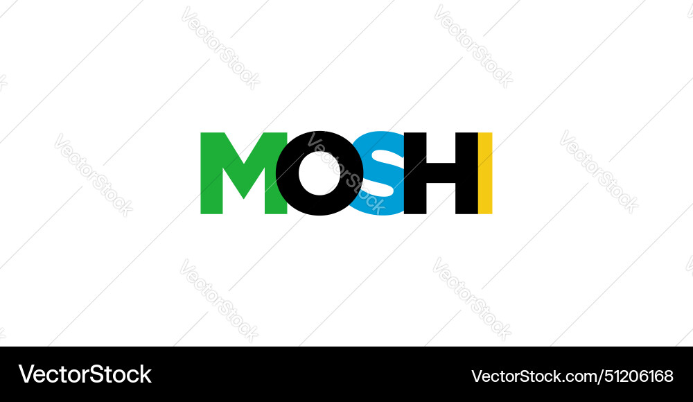 Moshi in the tanzania emblem design features Vector Image