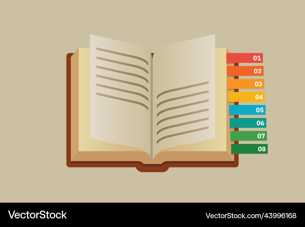 Open book education infographic Royalty Free Vector Image