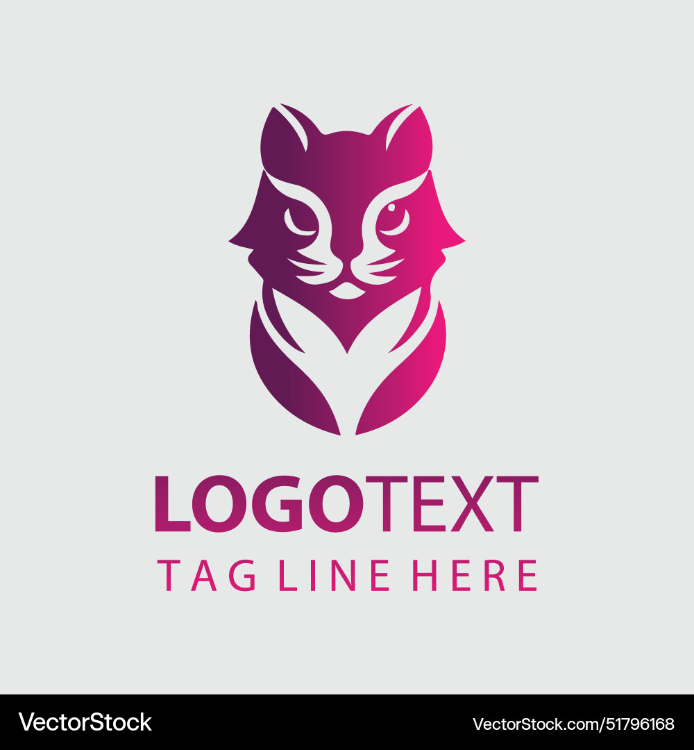 Pet cat logo Royalty Free Vector Image - VectorStock