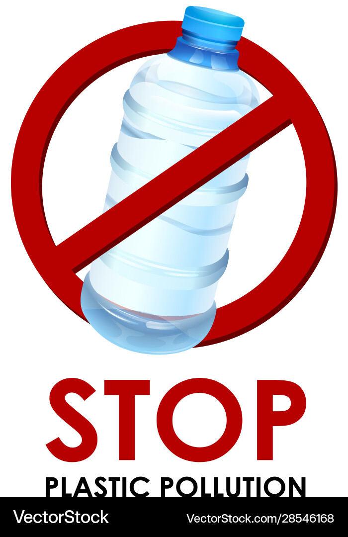 Poster design with no plastic sign Royalty Free Vector Image