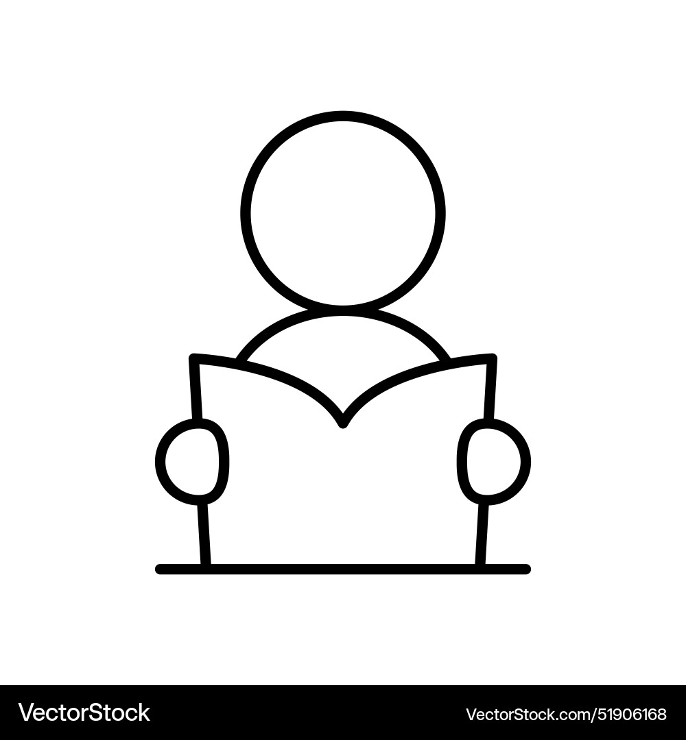 Reading icon in thin line style graphic design Vector Image