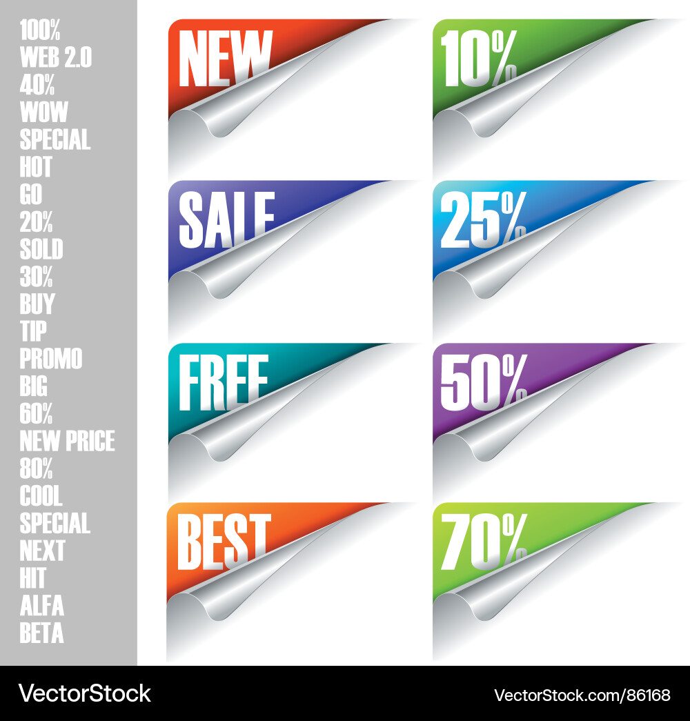 Sticker corners Royalty Free Vector Image - VectorStock