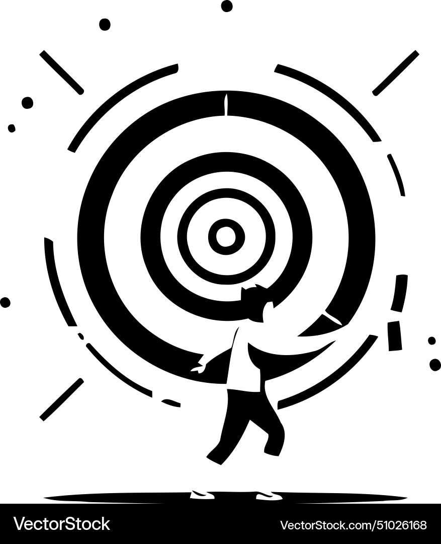 Target and goal concept in flat style isolated Vector Image