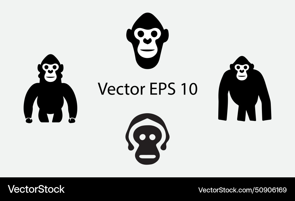 Bonobo black icon Royalty Free Vector Image - VectorStock