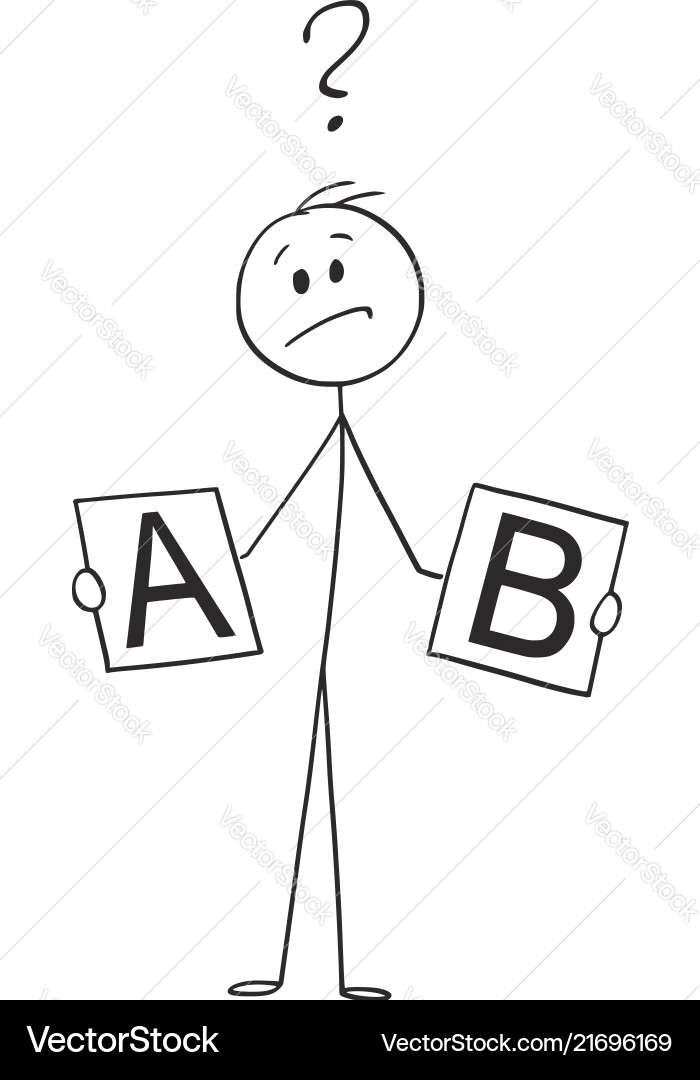 Businessman Choosing Between Options Royalty Free Vector