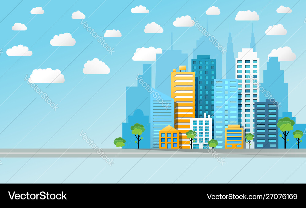 Colorful cityscape background Royalty Free Vector Image