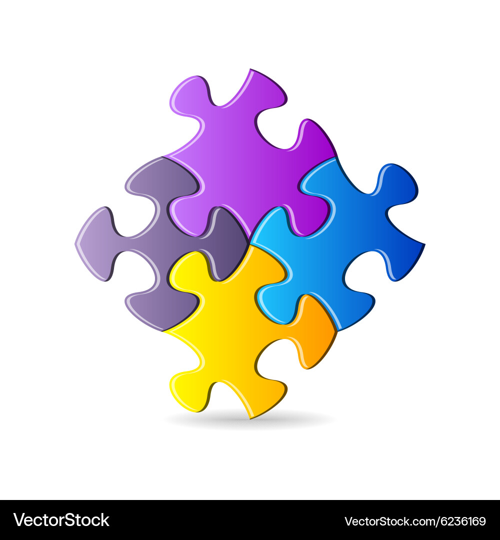 Colorful puzzle pieces Royalty Free Vector Image