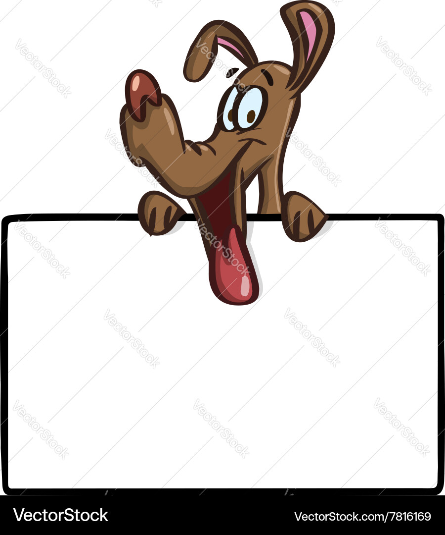Cute Puppy with a Sign Royalty Free Vector Image