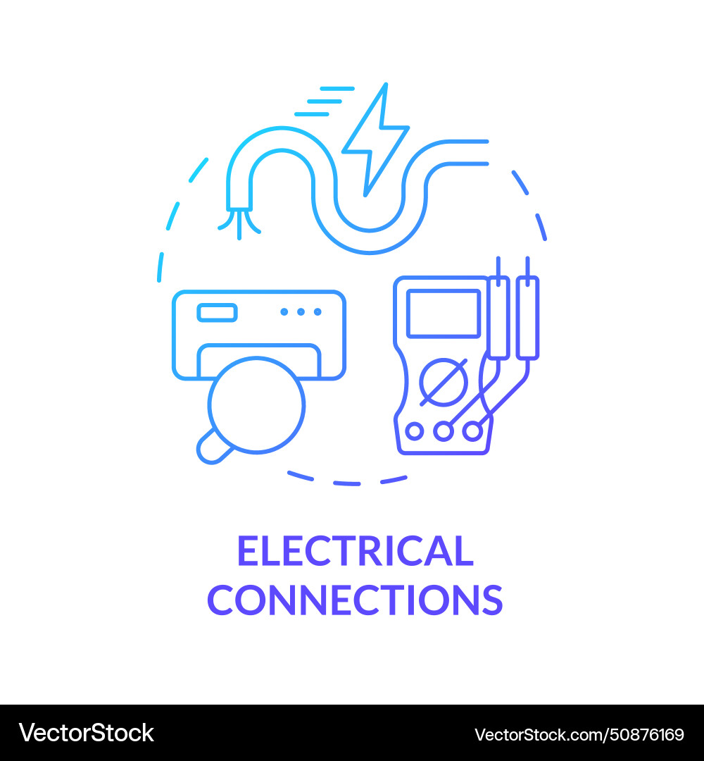 Electrical connections blue gradient concept icon Vector Image