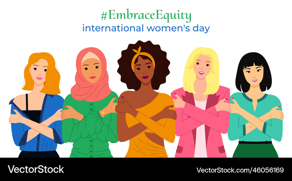 Embrace Equity: Diverse Women Royalty Free Vector Image