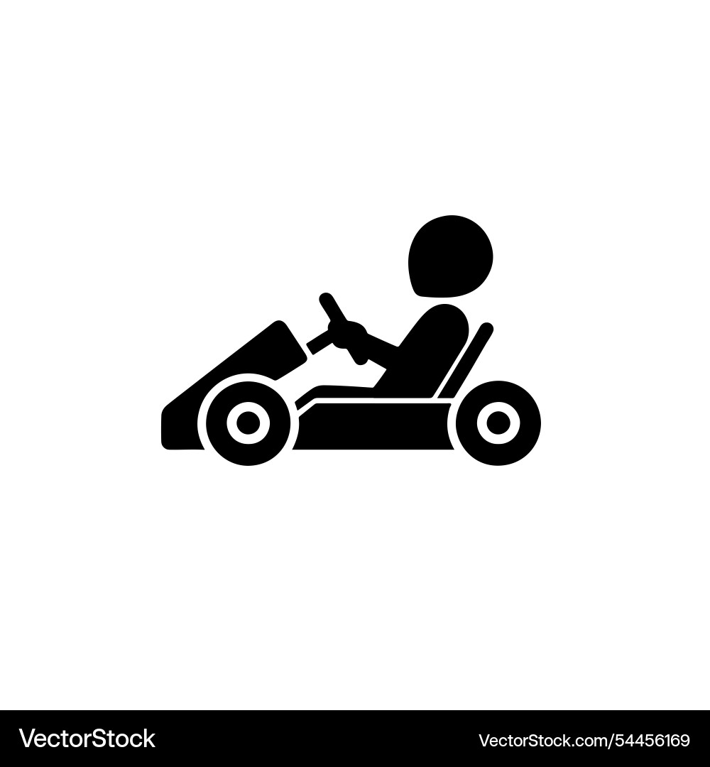 Go-kart driver icon 3 Royalty Free Vector Image