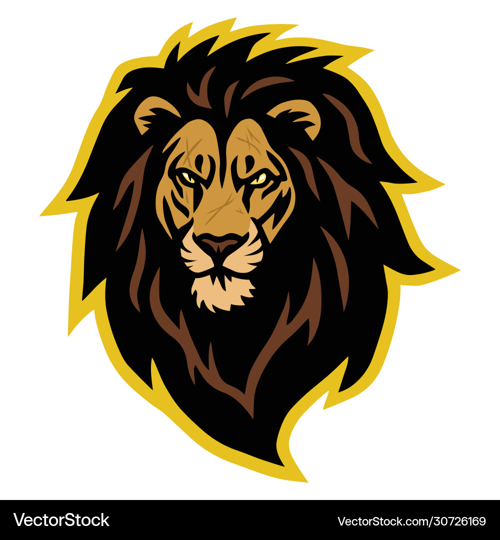Lion head scar logo mascot Royalty Free Vector Image