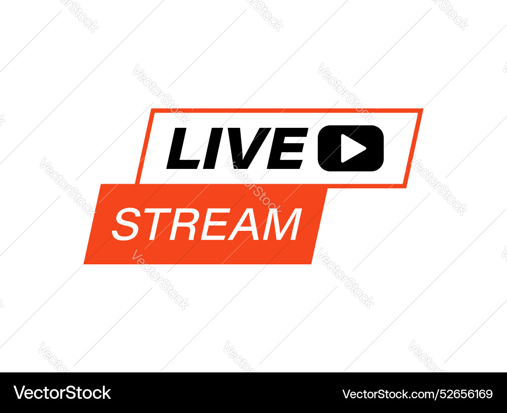 Live stream button icon in flat style webinar Vector Image