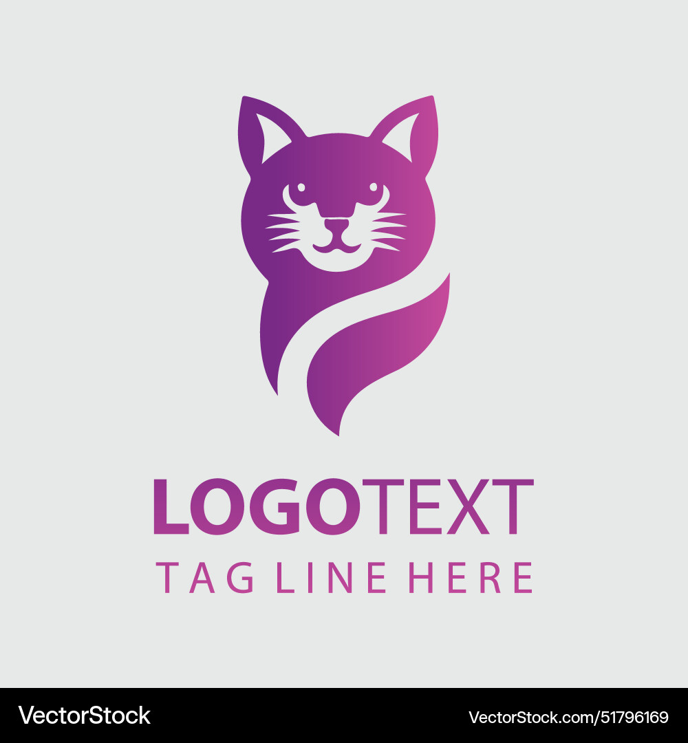 Pet cat logo Royalty Free Vector Image - VectorStock
