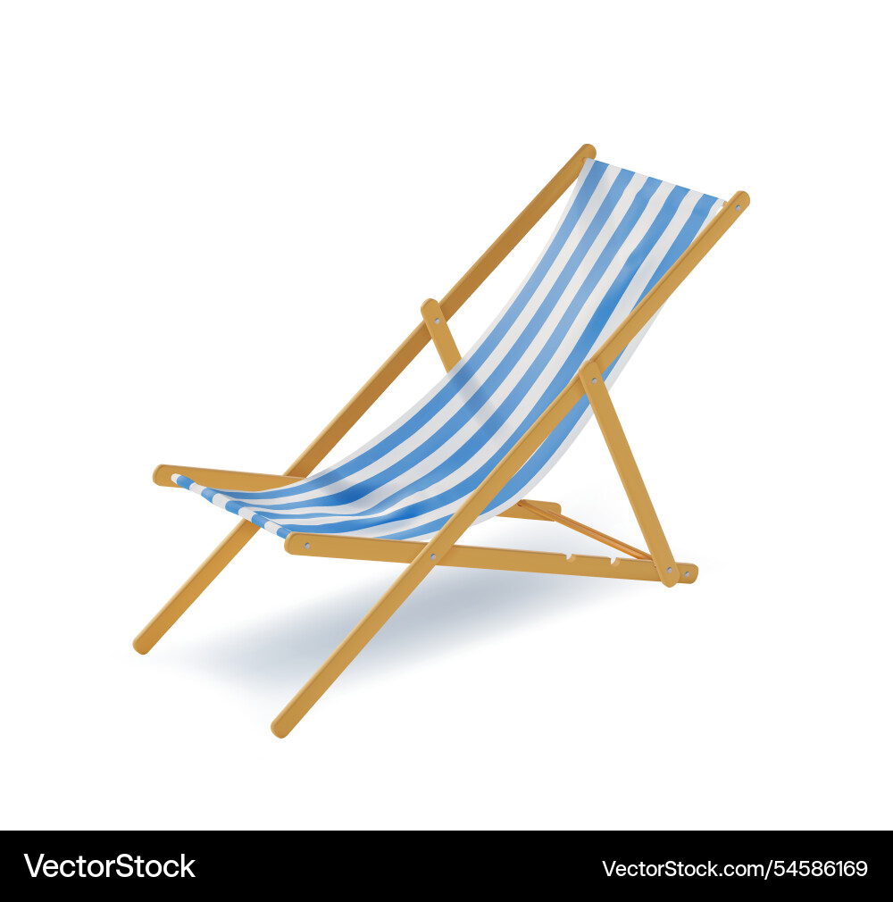 Realistic detailed 3d striped beach chair Vector Image