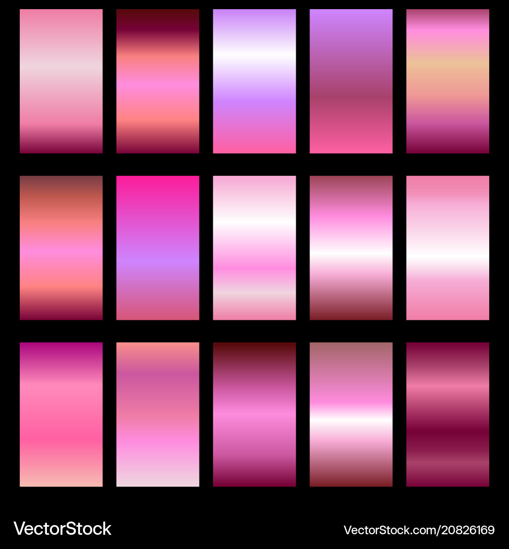 Set of metal gradients Royalty Free Vector Image